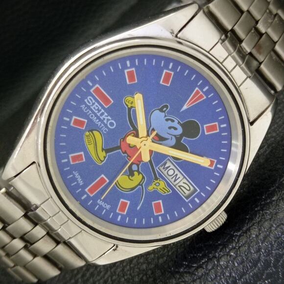 Seiko | Accessories | Vintage 986 Disney Seiko Automatic Mens Silver ...